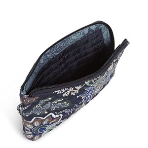 Vera Bradley Women's Cotton Wristlet With RFID Protection, Java Navy Camo - Recycled Cotton, One Size