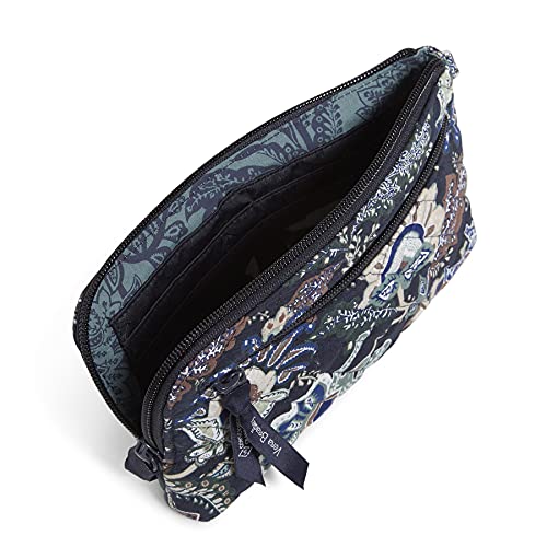 Vera Bradley Women's Cotton Wristlet With RFID Protection, Java Navy Camo - Recycled Cotton, One Size