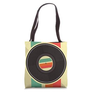 vinyl record music retro vintage musician audiophile gift tote bag