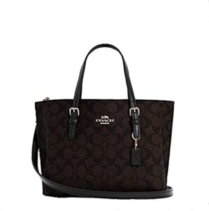 coach women’s mollie tote 25, brown black, medium