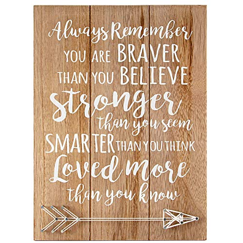 VILIGHT Woman Men Graduation Gift for Daughter Son - Doctorate Wall Art Quotes Positive Signs - You Are Braver Than You Believe - 12x8.6 Inches