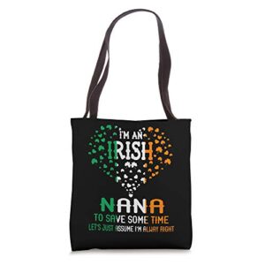 holiday 365 st patrick’s day irish nana funny women tote bag