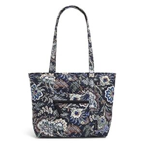 vera bradley women’s cotton small vera tote bag, java navy camo – recycled cotton, one size