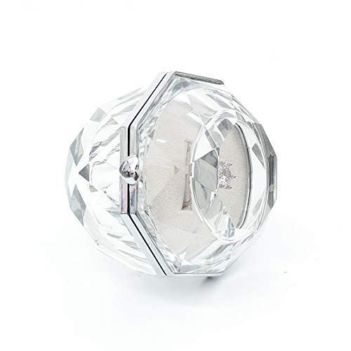 Wislist crystal ring box holder for Diamond Ring Jewelry Velvet Holder Chest Organizer Earrings Coin Jewelry Presentation Box Case for Proposal Engagement Wedding Ceremony Birthday Gift