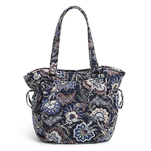 Vera Bradley Women's Cotton Glenna Satchel Purse, Java Navy Camo - Recycled Cotton, One Size