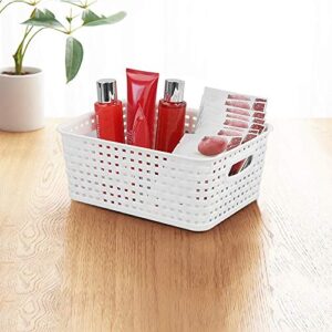 Rinboat Multi-Colored Plastic Storage Baskets, Office Drawer Organizer Baskets, 6 Packs, F