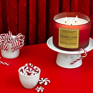 Peppermint Candle | Christmas Candles | Luxury Soy & Beeswax Candles for Home | 16 oz. Large Jar 3 Wick Candle | Candy Cane Candles | Winter Candle | Holiday Candle