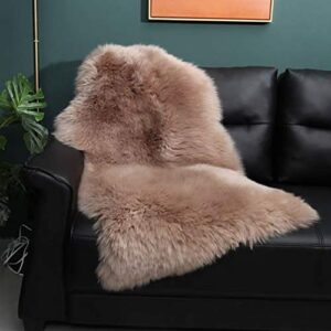 okayda genuine new zealand sheepskin area rug soft lambskin decorative rug for bedroom sofa floor one pelt