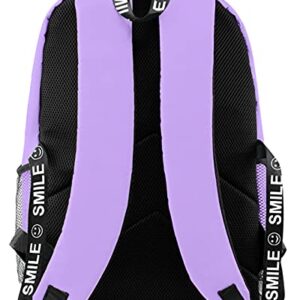 HANDAFA Anime Nezuko Print Bag Large Capacity Backpack Manga Cosplay Daypack(Purple Shinobu)