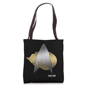 star trek: next generation cat nap logo tote bag