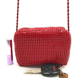 Women's Metal Mesh Evening bag (Red)