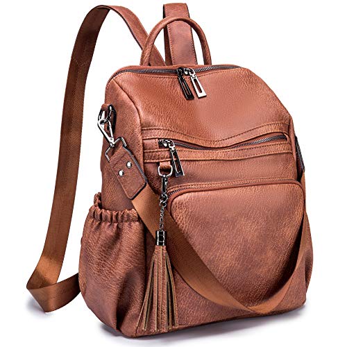 Roulens Women's Fashion Backpack Purses Fashion Leather Large Design Ladies College Shoulder Bags PU Leather Travel bag