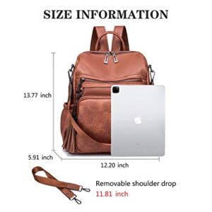 Roulens Women's Fashion Backpack Purses Fashion Leather Large Design Ladies College Shoulder Bags PU Leather Travel bag