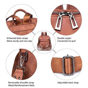 Roulens Women's Fashion Backpack Purses Fashion Leather Large Design Ladies College Shoulder Bags PU Leather Travel bag