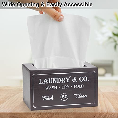 Dryer Sheet Holder for Laundry Room Decor, Dryer Sheets Dispenser Fabric Softener Dispensing Container 2 Side