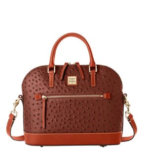 Dooney & Bourke Ostrich Domed Zip Satchel