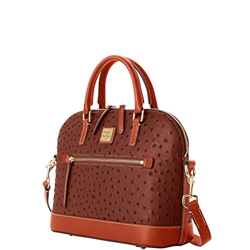 Dooney & Bourke Ostrich Domed Zip Satchel