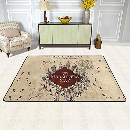 I Like Exercise Marauders Map Carpet Area Carpet Picnic Mat Beach Mat Bedroom University Dormitory Living Room Comfortable and Durable Decorative Carpet72 X48