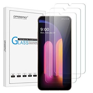 orzero (3 pack) compatible for lg v60 thinq tempered glass screen protector, 9 hardness hd anti-scratch (lifetime replacement)