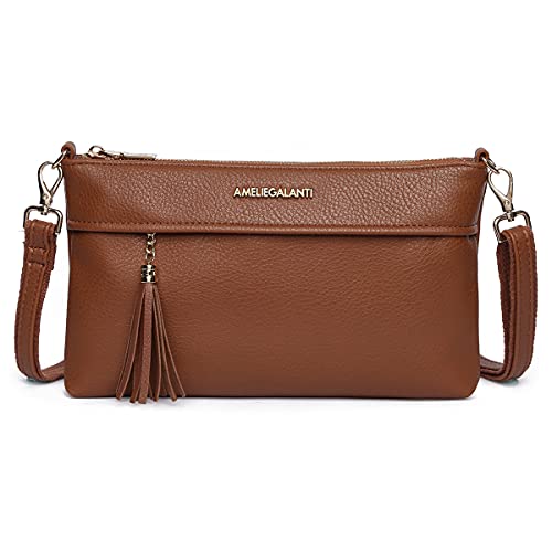 AMELIE GALANTI women's Small crossbody Handbags Shoulder Bag，Fashion Tassel design and Shoulder Strap Adjustable