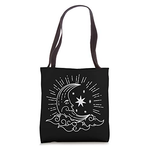 Moon Stars Minimalist Modern Art Tote Bag