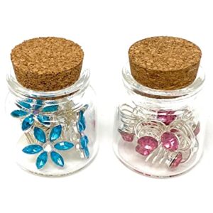 AVELLIM Mini Glass Bottles with Cork Stoppers 20ml 1.6”x1.4” Tiny Spell Jars, Wishing Bottles, Message Bottle for Wedding and Baby Shower Favors (16 Pcs)