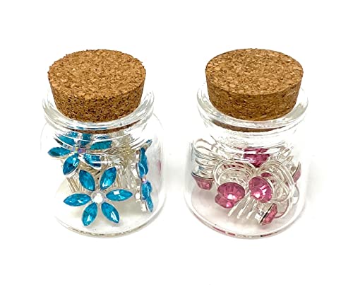 AVELLIM Mini Glass Bottles with Cork Stoppers 20ml 1.6”x1.4” Tiny Spell Jars, Wishing Bottles, Message Bottle for Wedding and Baby Shower Favors (16 Pcs)