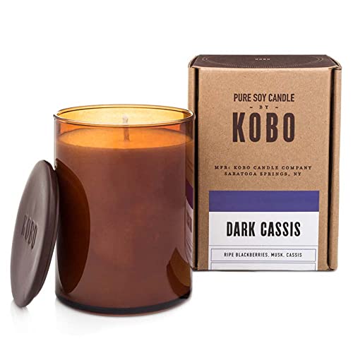 KOBO Dark Cassis Scented Candle (15 oz) | 100% Pure Soy Wax Candles | Jar Candle Hand-Poured in USA | All Natural, Long Lasting 100 Hour Burning Candles | Scented Candles for Home