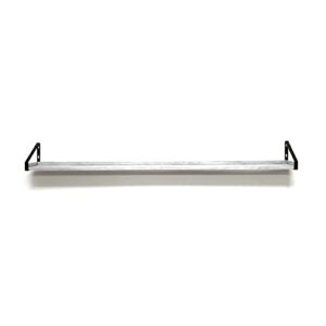 InPlace Shelving, 9602101E, Wall Mounted Real Wood Rustic Bracket Ledge, 60 Inch x 5 Inch x 6.1 Inch, Distressed White