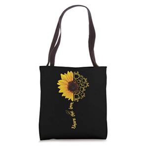 sign language – asl – american sunflower – share the love tote bag