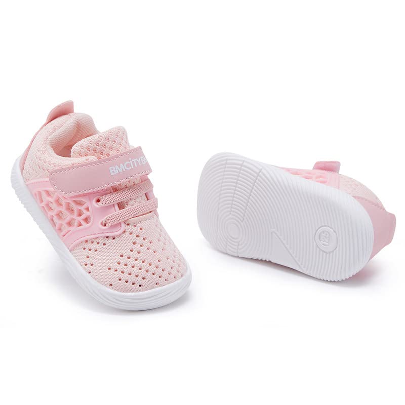 BMCiTYBM Baby Shoes Boys Girls Mesh Sneakers Infant Breathable Walking Shoes Lightweight Non-Slip First Walkers 6 9 12 18 24 Months Pink Size 12-18 Months Infant