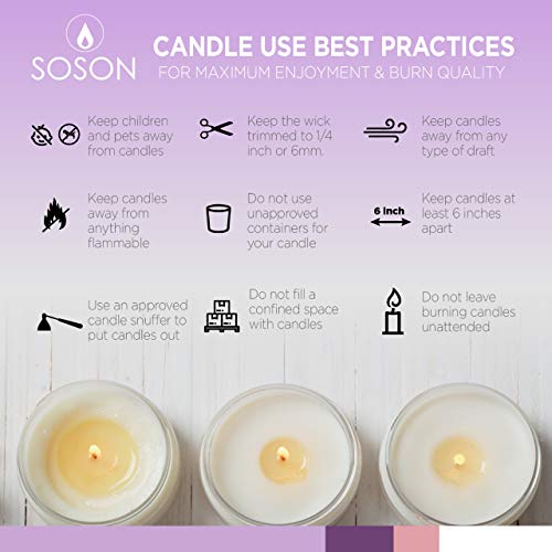 SIMPLY SOSON 2x8 White Candles in Glass 3 Pack – 90 Hours | Prayer Candles in Glass Meditation Candles Religious Candles | Church Candles Memorial Candles Emergency Candles Long Burning Velas Blancas