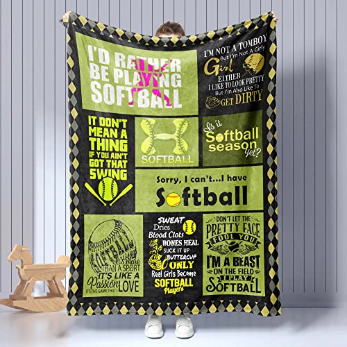 PNNUO Throw Blanket - Softball Fleece Throw Blanket,Super Soft Ultra-Soft Micro Fleece Blanket for Bedroom Sofa Couch 50"X40"