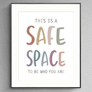 Safe Space Wall Decor Kids Room Wall Art Educational Print Homeschool Print Classroom Decor Inclusive Art Without Frame - 8x10"