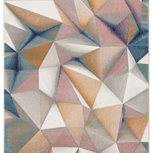 Abani Rugs Arto Collection Multicolor 3D Geometric 6'x9' Area Rug - Contemporary Accent Rug