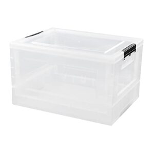 pekky 16l collapsible storage box with lid, 2 packs stackable folding bin