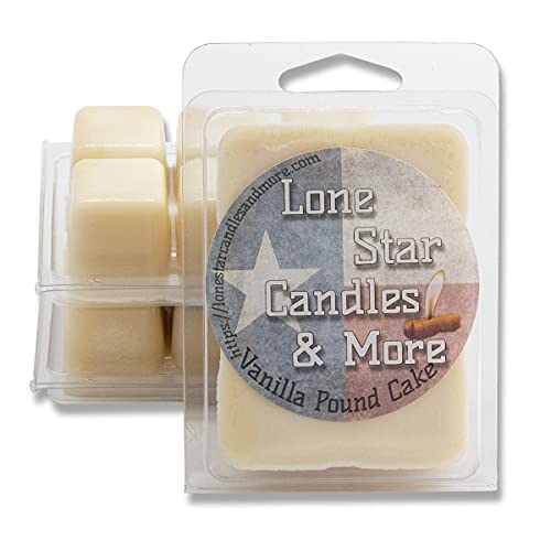 Vanilla Pound Cake, Lone Star Candles & More's Premium Strongly Scented Hand Poured Wax Melts, A Scrumptious blend of Vanilla and Cake, 18 Wax Cubes, USA Made in Texas, 3-Pack