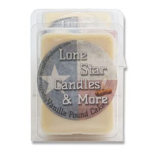 Vanilla Pound Cake, Lone Star Candles & More's Premium Strongly Scented Hand Poured Wax Melts, A Scrumptious blend of Vanilla and Cake, 18 Wax Cubes, USA Made in Texas, 3-Pack