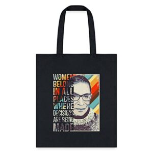 spreadshirt notorious rbg women’s rights ruth bader ginsburg tote bag, black