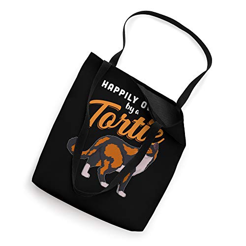 Happily Owned By A Tortie Cat Tote Bag