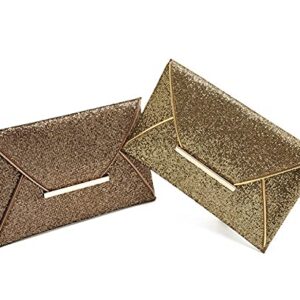 AOOF Female Bag Clutch Envelope Bag Horizontal Style Ladies Korean Dinner Sequined Small Bag Clutch Purse Evening Bag Bronze