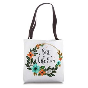 jw pioneer best life ever floral tote bag