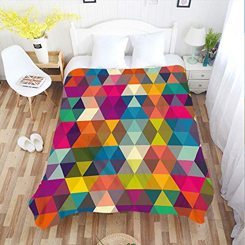 AOYEGO Triangle Blanket Geometric Colorful Stylish Design Art Repeat Modern Regular Rainbow Throw Blanket Cozy Modern 60X80 Inch Flannel for Chair Bedroom Home Sofa Car Pets Puppy Kitten