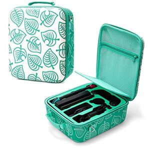 nintendo switch deluxe carrying case-turquoise storage bag with handle and shoulder strap fits complete switch system console+switch dock+ pro controller +joy-con grip+ poke ball plus & accessories.