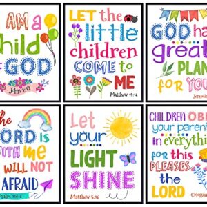 Bible Verse Wall Art - Scripture Wall Art - Christian Wall Art for Kids, Boys, Girls Bedroom - Religious Gifts for Kids - Aesthetic Wall Collage Kit - God Wall Decor - Positive Inspirational Quotes