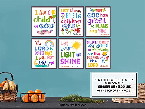 Bible Verse Wall Art - Scripture Wall Art - Christian Wall Art for Kids, Boys, Girls Bedroom - Religious Gifts for Kids - Aesthetic Wall Collage Kit - God Wall Decor - Positive Inspirational Quotes