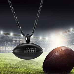 Yinplsmemory Cremation Jewelry Football Memorial Urn Necklace for Ashes Holder Stainless Steel Ashes Keepsake Urn Jewelry for Brother Boyfriend