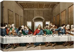 signwin framed canvas wall art the last supper painting by leonardo da vinci graffiti & street art famous people pop art modern urban multicolor for living room, bedroom, office – 12×18 inches