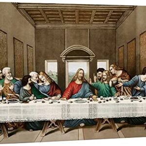 SIGNWIN Framed Canvas Wall Art The Last Supper Painting by Leonardo da Vinci Graffiti & Street Art Famous People Pop Art Modern Urban Multicolor for Living Room, Bedroom, Office - 12x18 inches