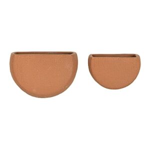 main + mesa modern boho stoneware wall mount planters, terracotta, set of 2 sizes